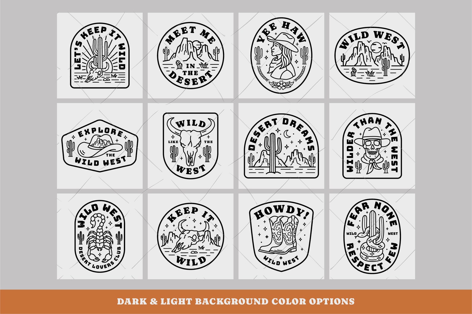 Western Line Art Collection. Western SVG, PNG, and JPEG Designs ...