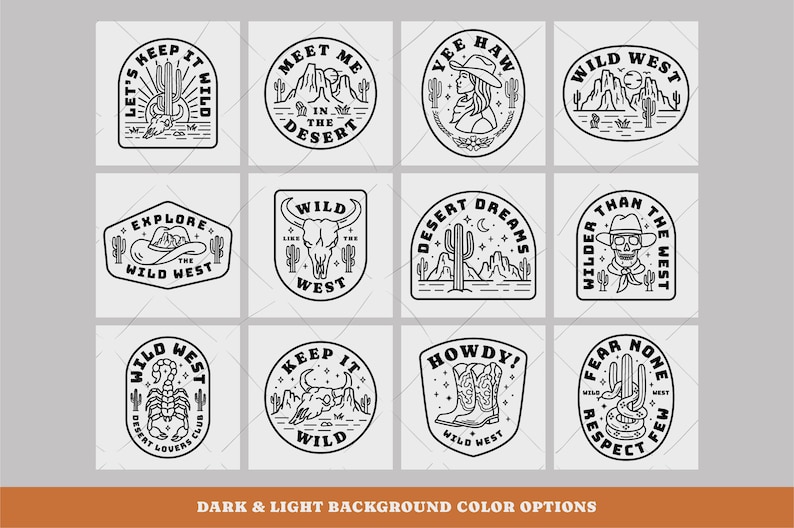 Western Line Art Collection. Western SVG, PNG, and JPEG Designs ...