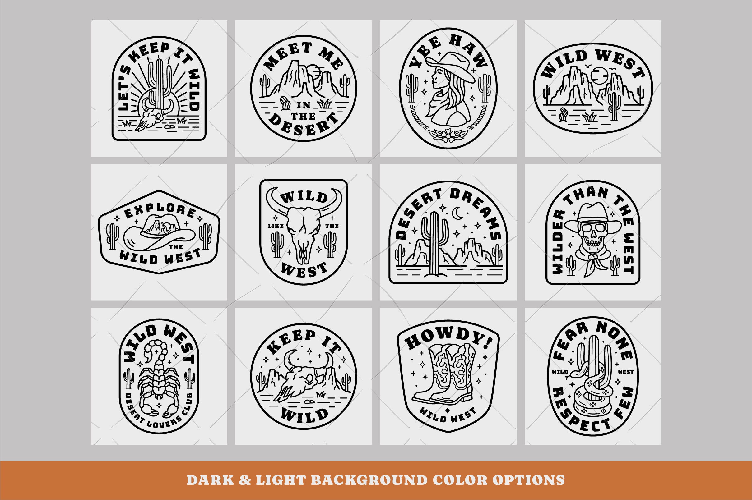 Western Line Art Collection. Western SVG, PNG, and JPEG Designs ...