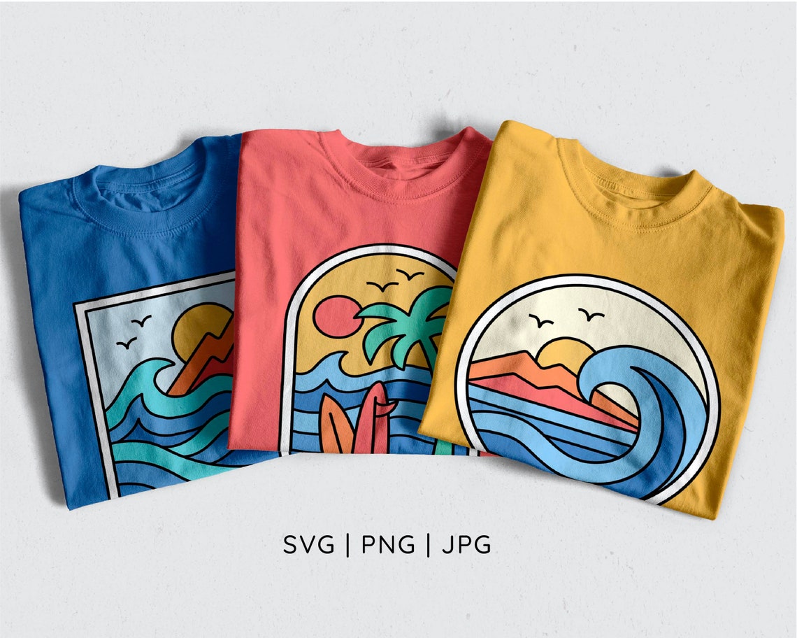 Surf Vector and PNG and SVG Badge Pack, Digital Download - Etsy
