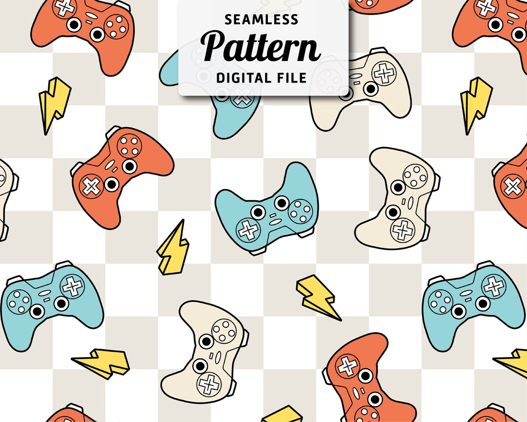 Gamer Seamless File Game Controller Digital Download With - Etsy