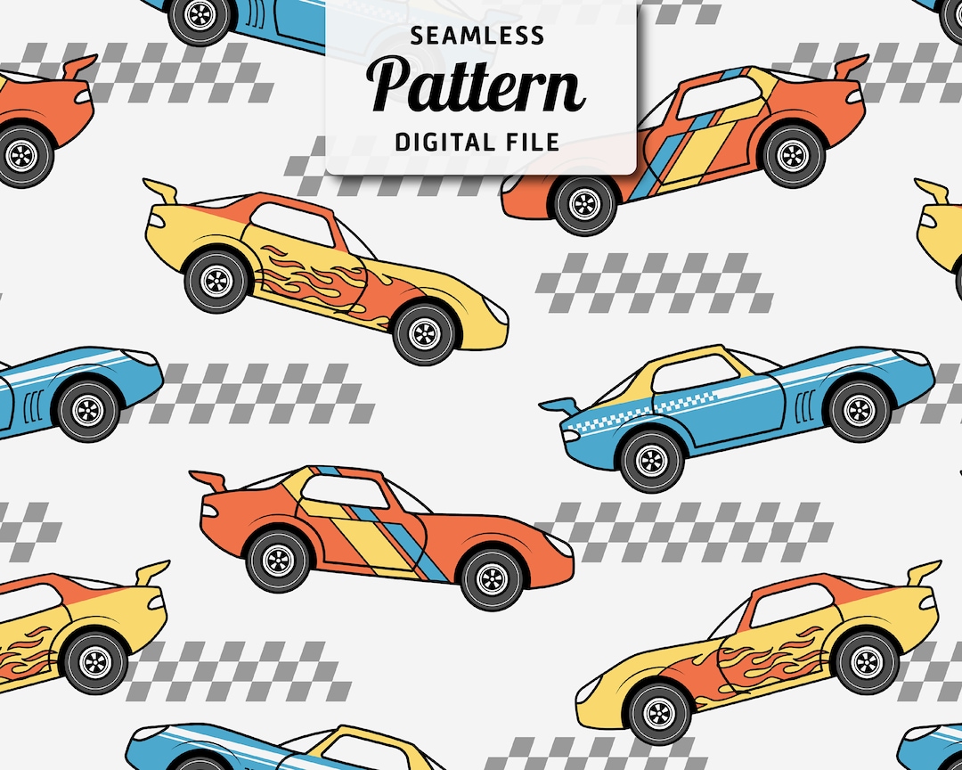 Sports Cars Seamless Pattern | Car Repeat Pattern | Digital Download - Etsy
