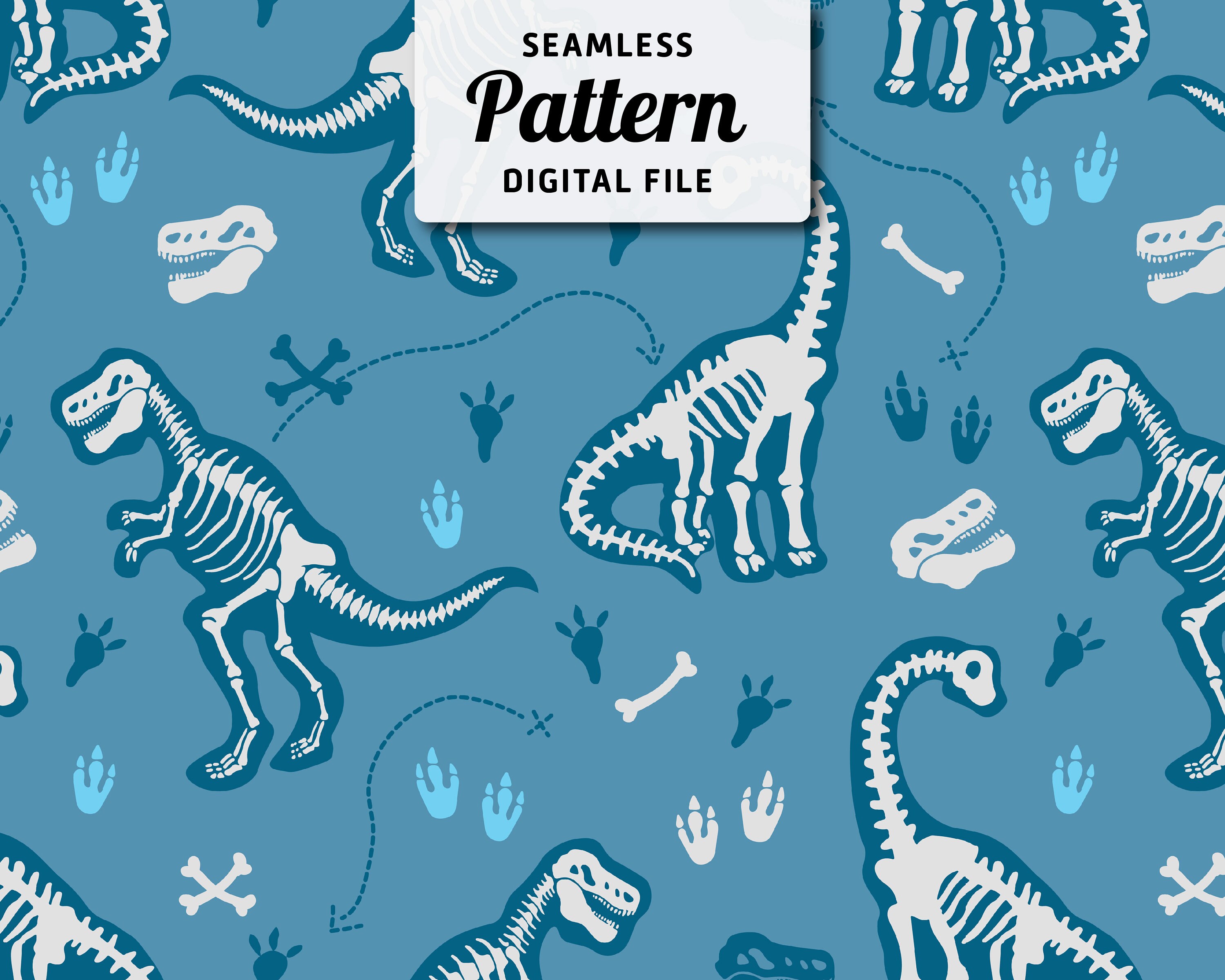 Set of 4 Dinosaur Seamless Pattern Dinosaurs Seamless Repeat Pattern ...