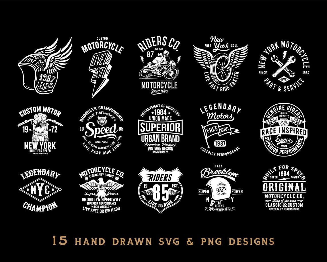 Motorcycle SVG and PNG Designs. Digital Download - Etsy