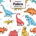Set of 4 Dinosaur Seamless Pattern Dinosaurs Seamless Repeat Pattern ...