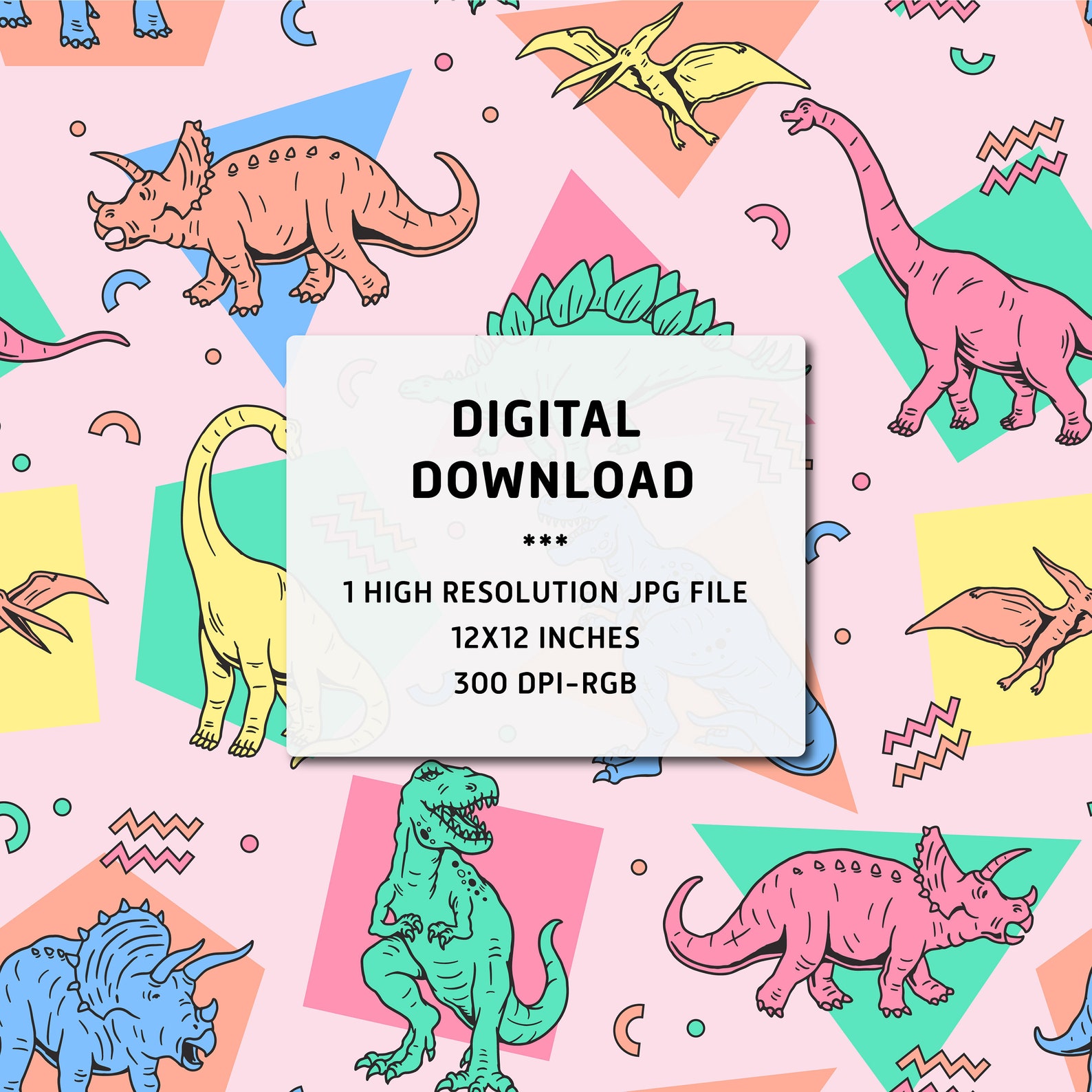 Dinosaurs Seamless Pattern Cartoon Dinosaurs Kids Seamless Repeat Design Dinos in Pink Colors ...