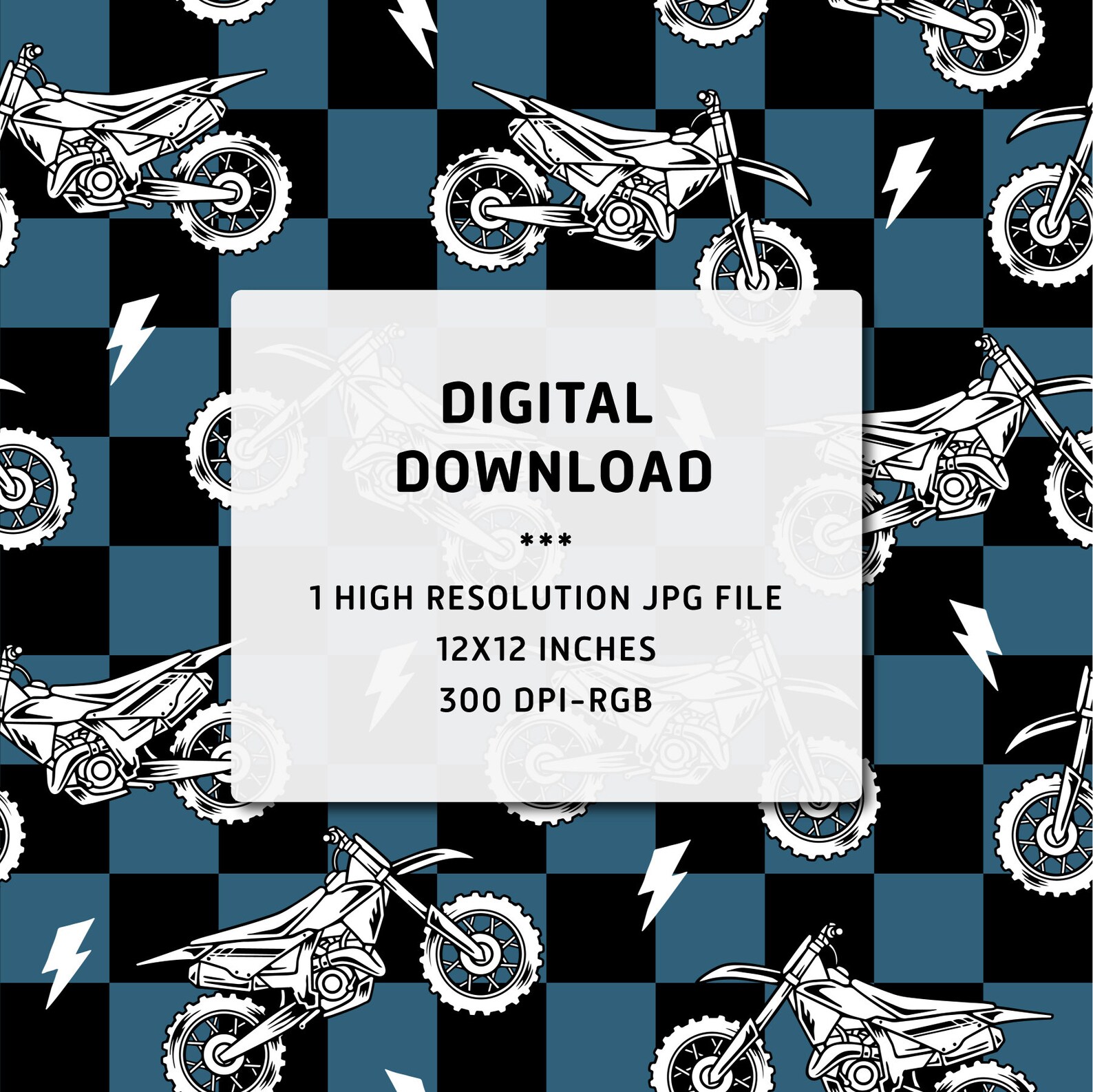 Motocross Seamless Pattern: Dirt Bike Fabric Print (digital Download ...