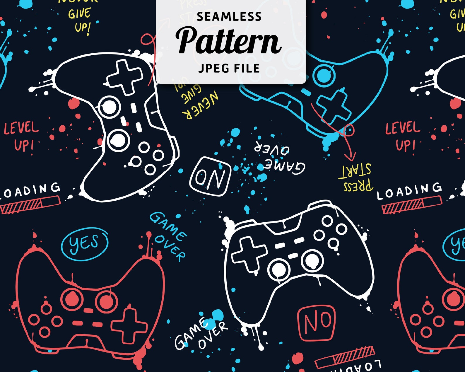 Gamer Seamless Digital File Game Controller Digital Download - Etsy