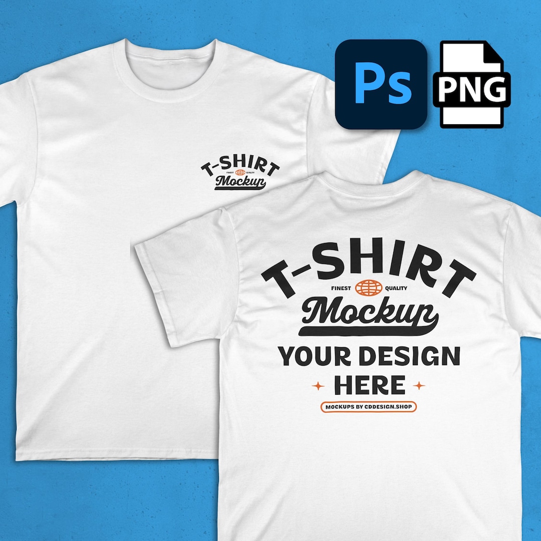 T-shirt Mockups for Photoshop. Front and Back View. Customizable PSD ...