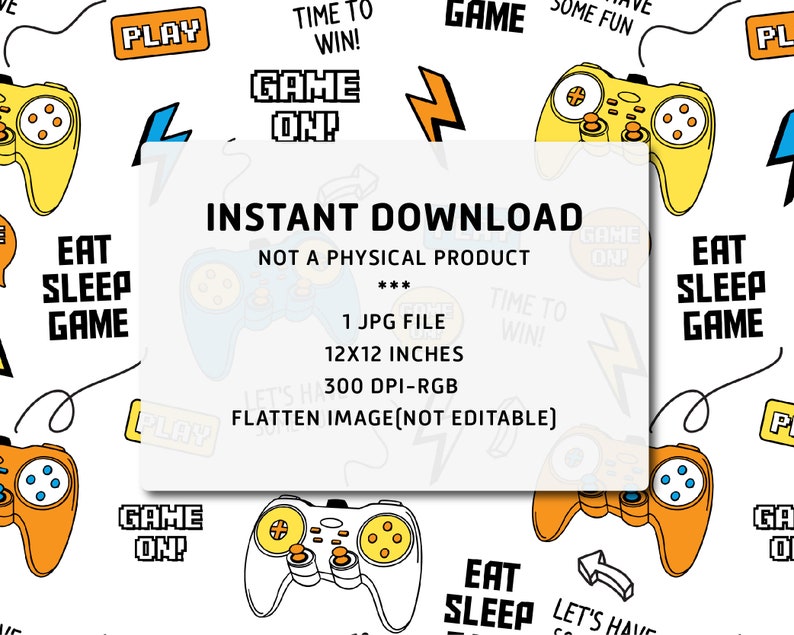 Gamer Seamless Digital Pattern Game Controller Digital - Etsy