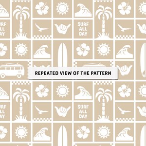 Surf Seamless Pattern. Surfing Seamless Pattern Digital Download. Bofo ...