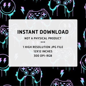 Gamer Controller Seamless Pattern: Sublimation Fabric File (digital ...