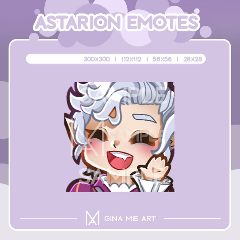 Astarion Twitch Emote Set, 5 Emotes, Baldur's Gate 3 / BG3 - Etsy
