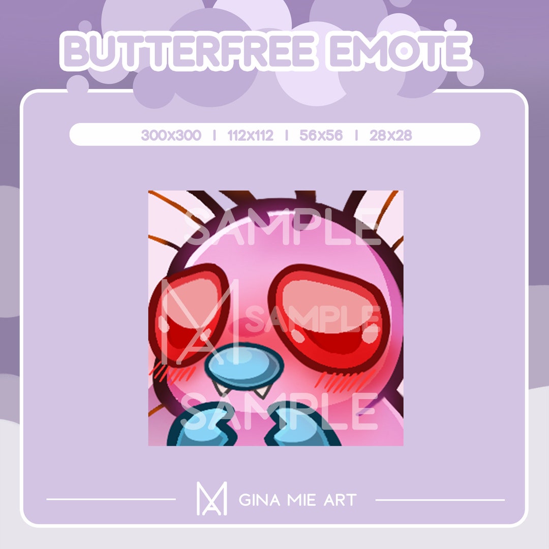 Pink Butterfree Shy Emote, Pokémon Emotes Twitch - Etsy