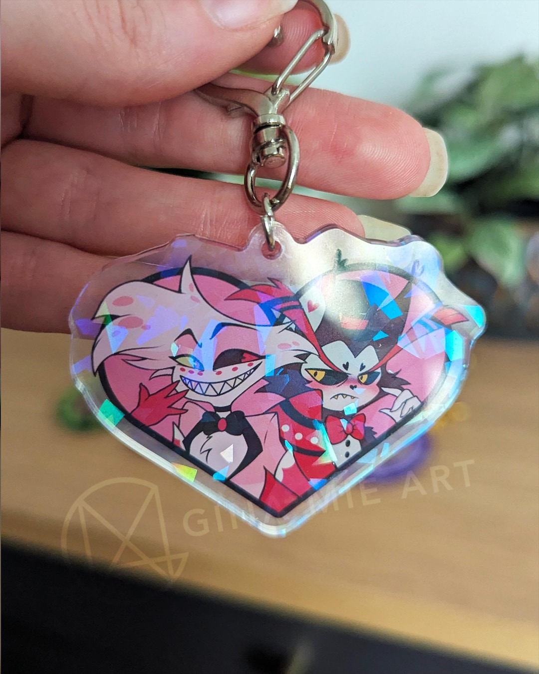 Huskerdust - Doublesided CHARM Keychain - Hazbin Hotel Fanart // Gina ...