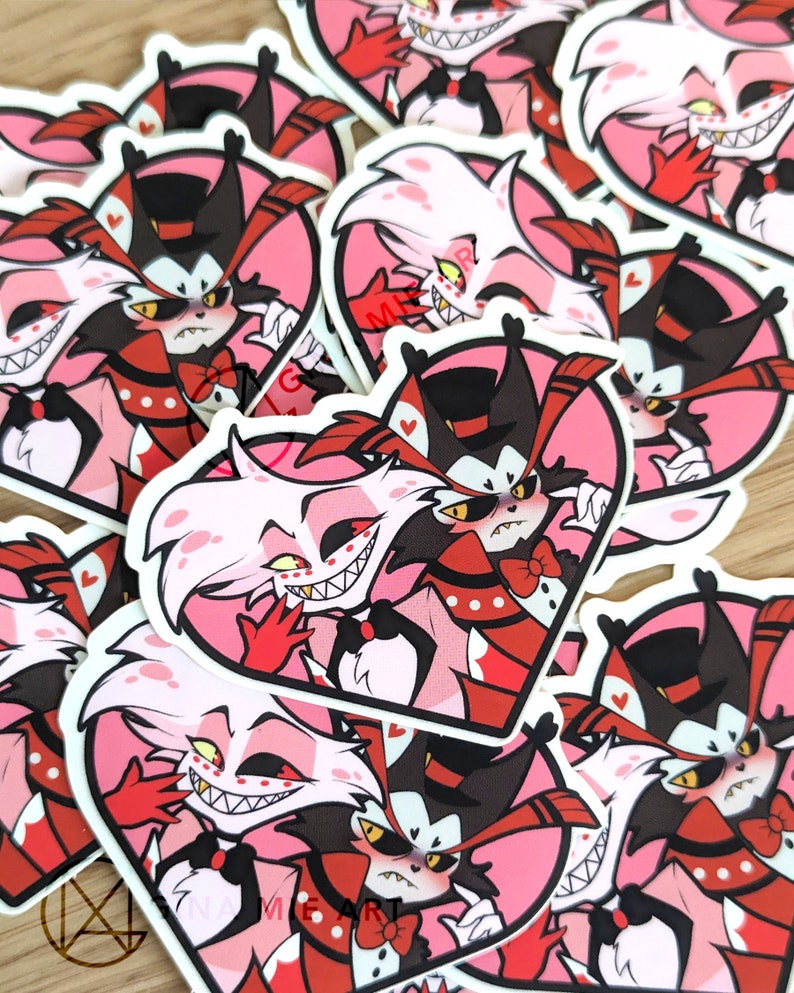 Huskerdust Sticker - Hazbin Hotel Angel and Husk // Gina Mie Art - Etsy
