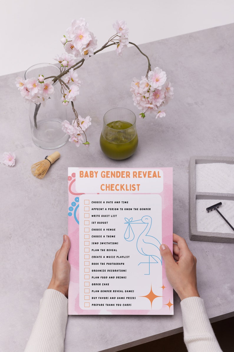 Gender Reveal Checklist Printable Digital Checklist - Etsy