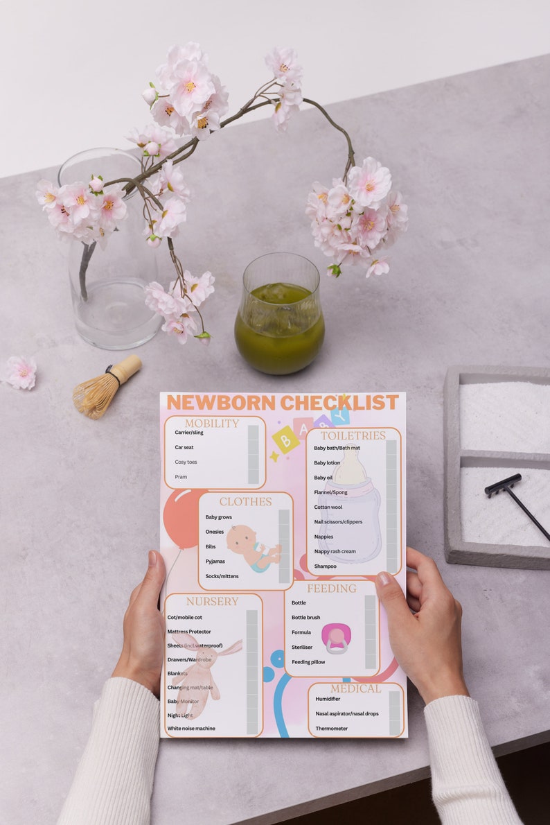Checklist for Baby Essentials Newborn Nursery Checklist Instant Dowload ...