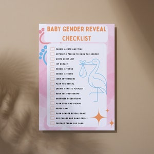 Gender Reveal Checklist Printable Digital Checklist - Etsy