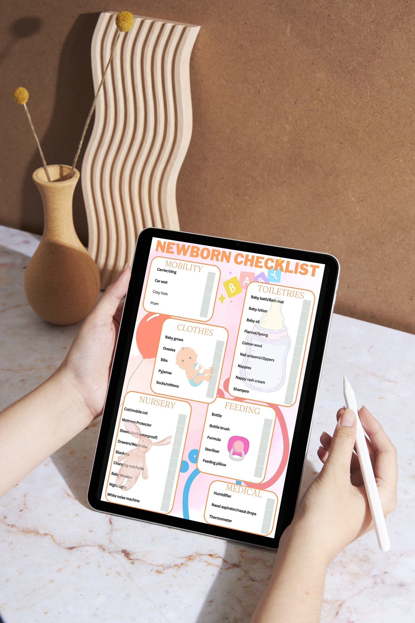 Checklist for Baby Essentials Newborn Nursery Checklist Instant Dowload ...