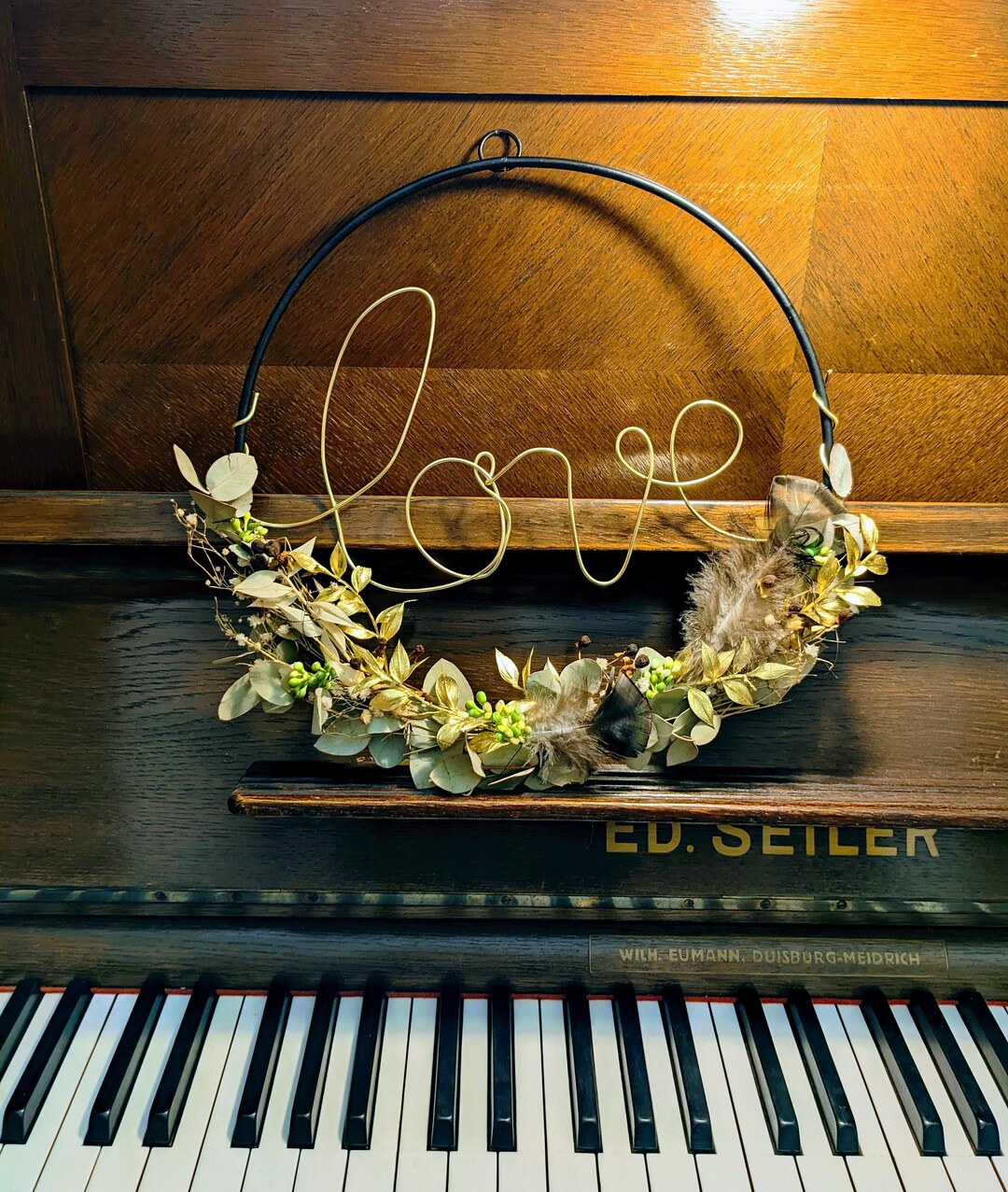 22/15 Black Loop Love Dried Flowers Loop, Wall and Door Decorations ...