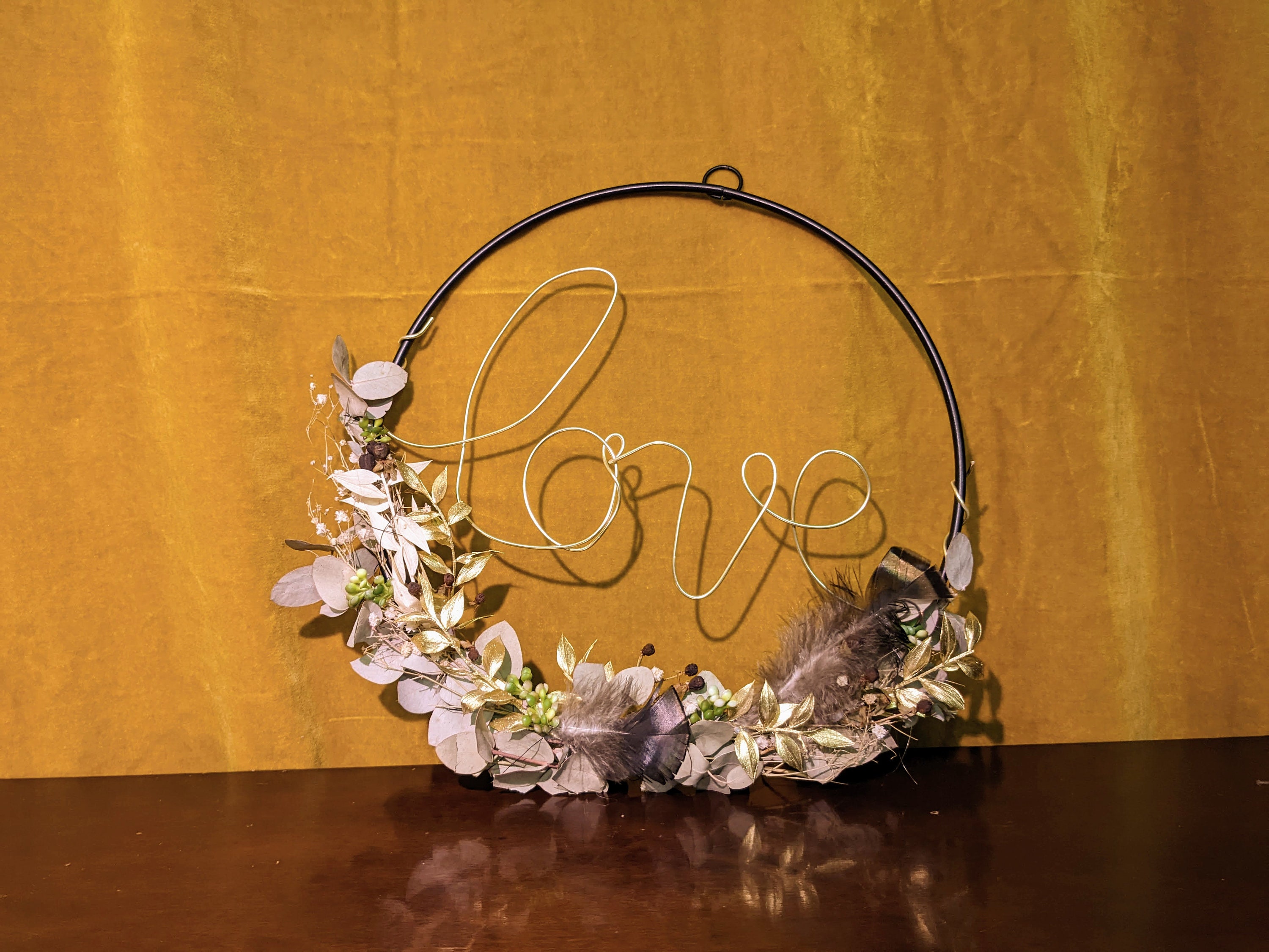 22/15 Black Loop Love Dried Flowers Loop, Wall and Door Decorations ...