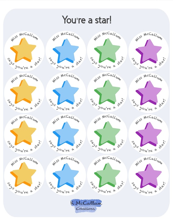 Personalised you're a Star Sticker - Etsy