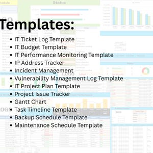 IT Professional Templates Bundle – Excel - Etsy