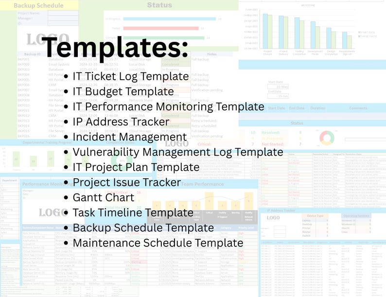 IT Professional Templates Bundle – Excel - Etsy