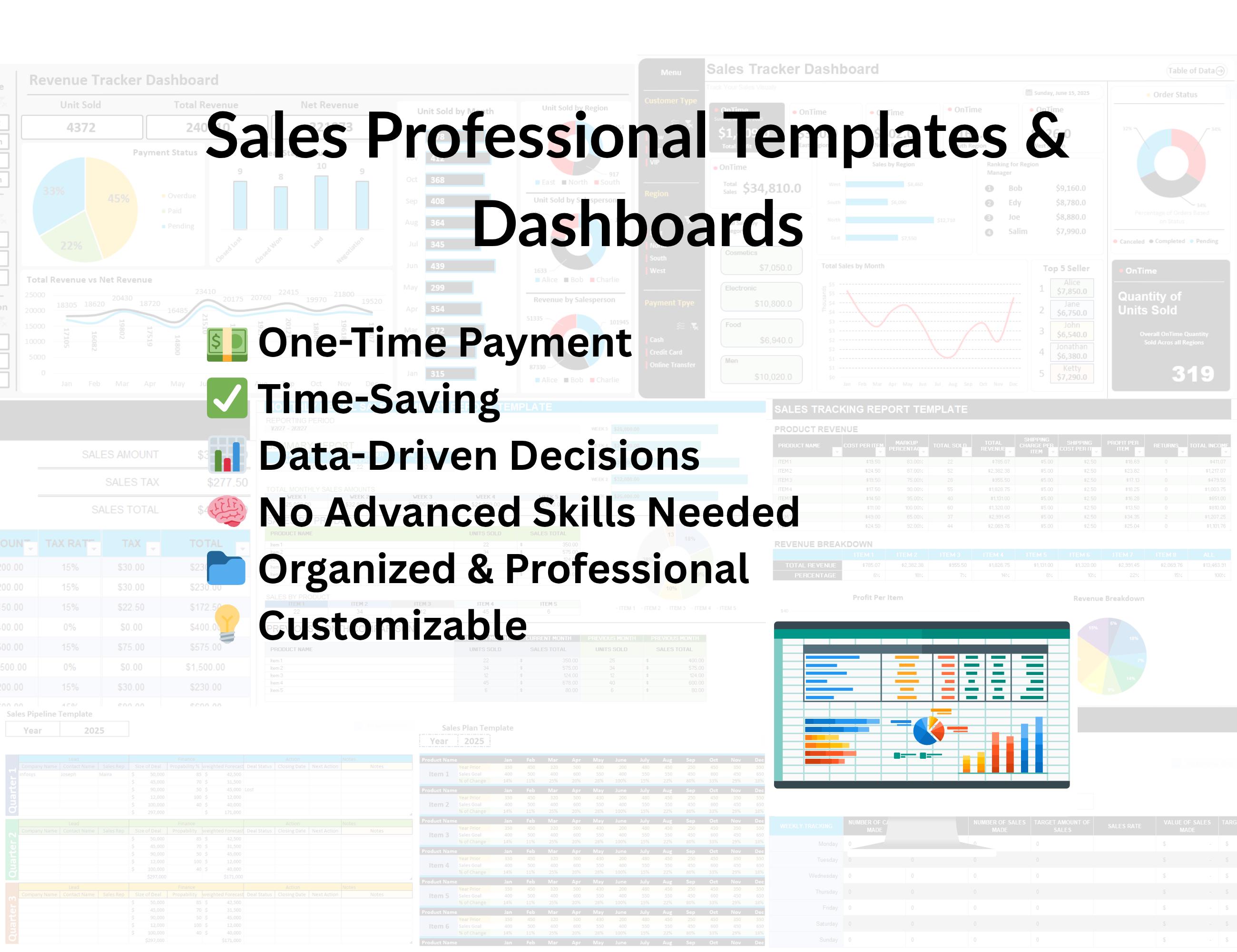 Sales Professional Dashboard Toolkit - Etsy