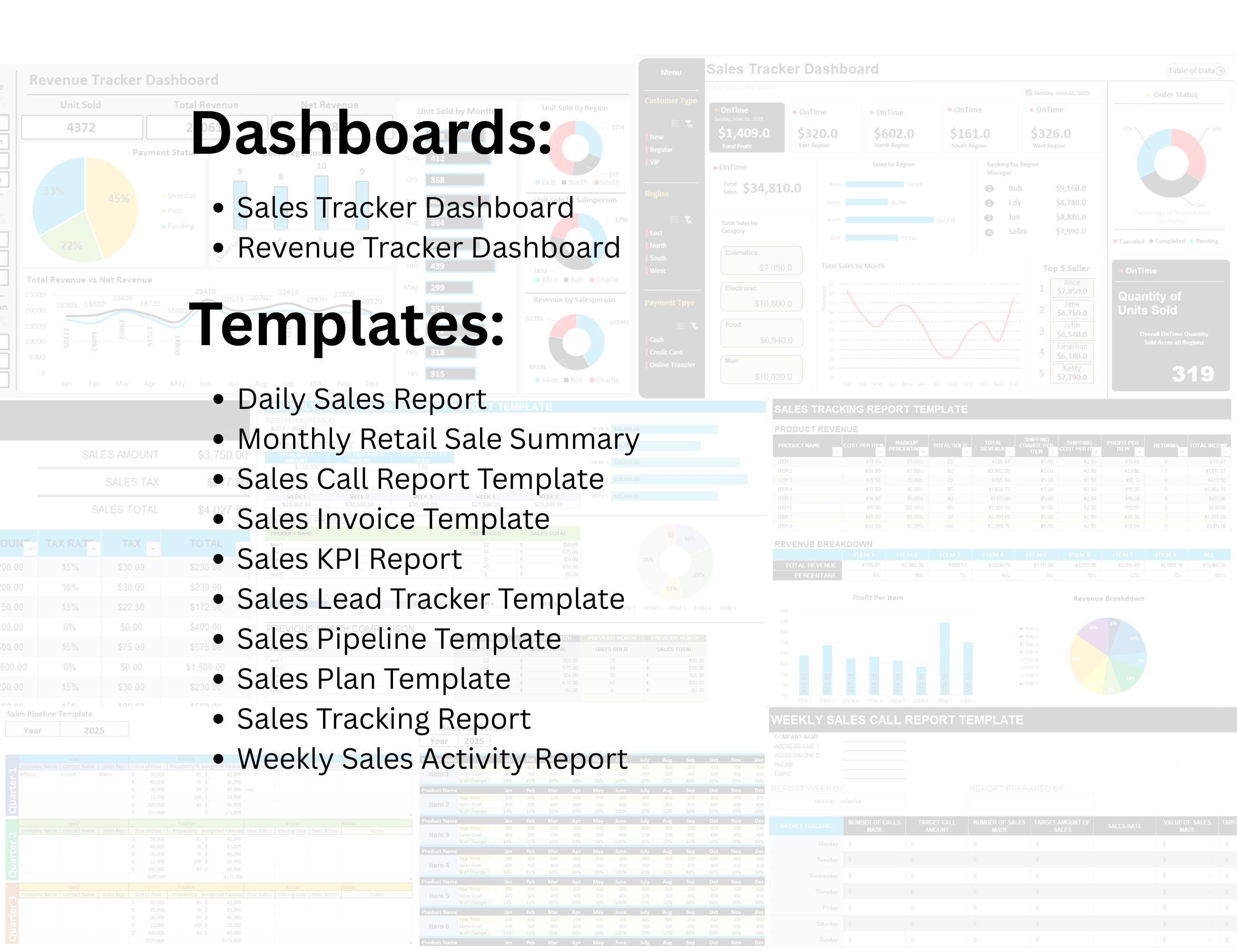 Sales Professional Dashboard Toolkit - Etsy