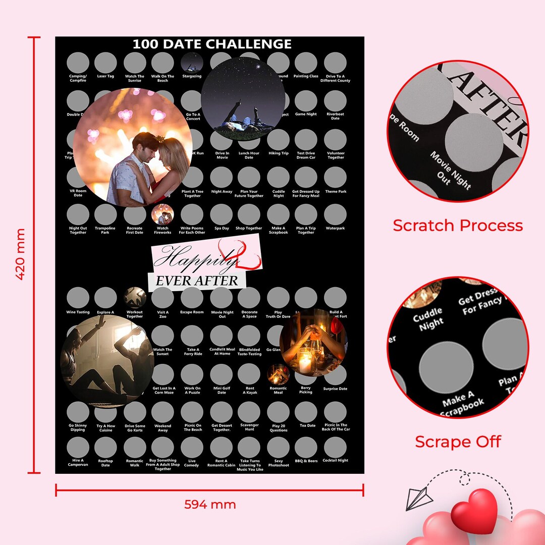 100 Date Scratch off Poster - Etsy