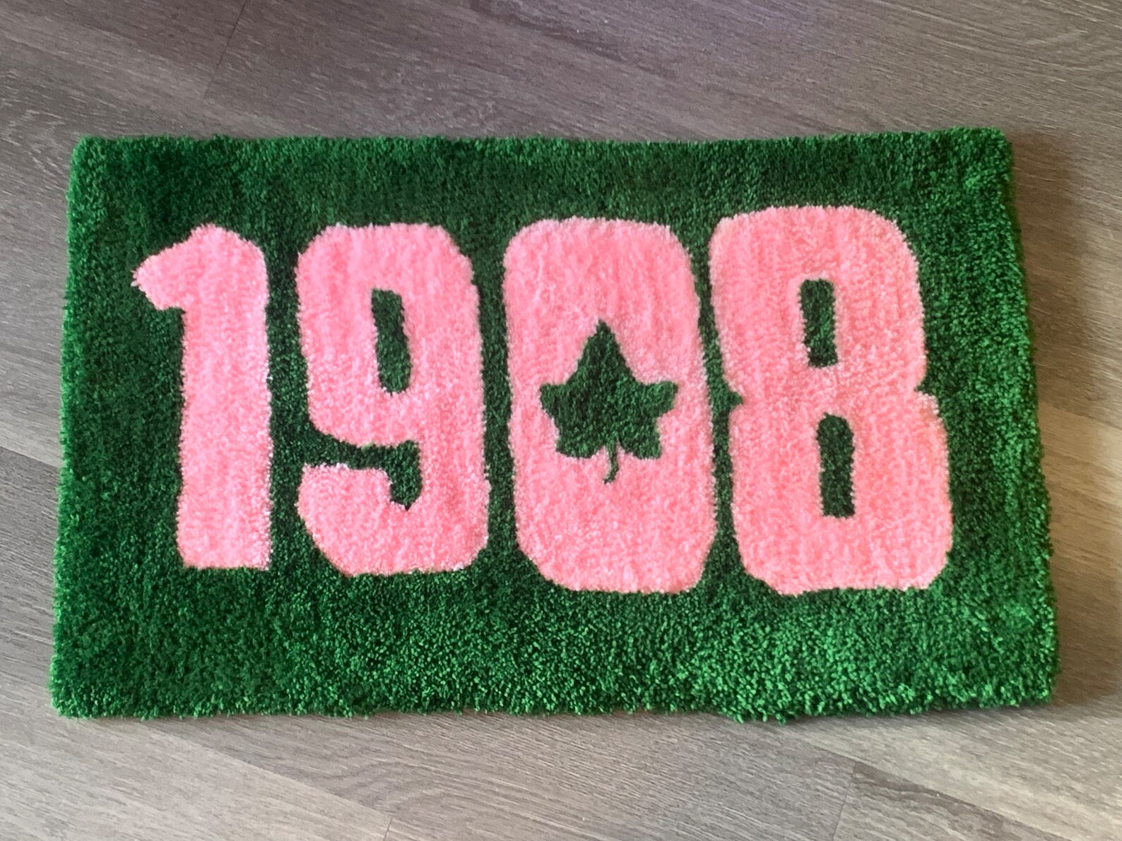 Alpha Kappa Alpha/ Handmade Rug/ Divine 9/ Greek/ Sorority/ Salmon Pink ...