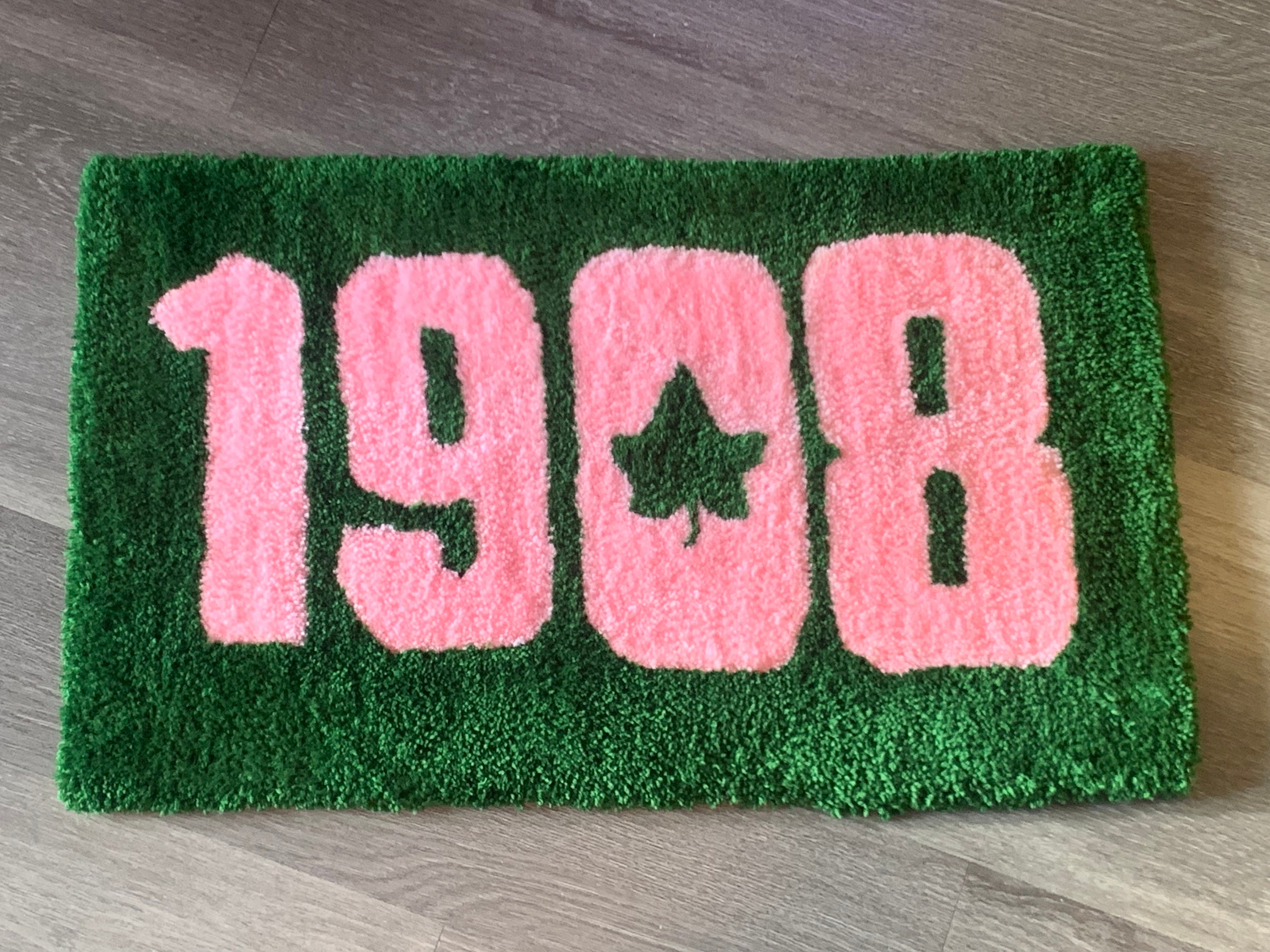 Alpha Kappa Alpha/ Handmade Rug/ Divine 9/ Greek/ Sorority/ Salmon Pink ...
