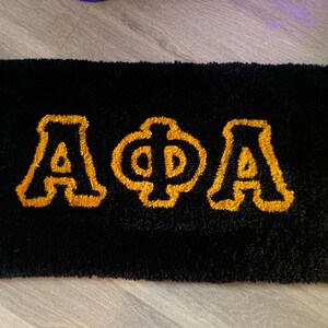Alpha Phi Alpha / Black/ Gold/ Handmade Rug/ Divine 9/ Greek ...