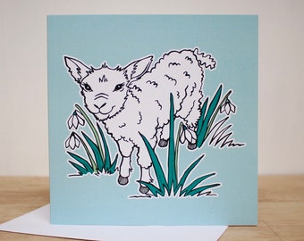 Little Easter Lamb Card - Etsy