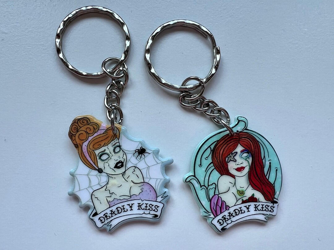 Creepy 'deadly Kiss' Princess/mermaid Keychains - Etsy