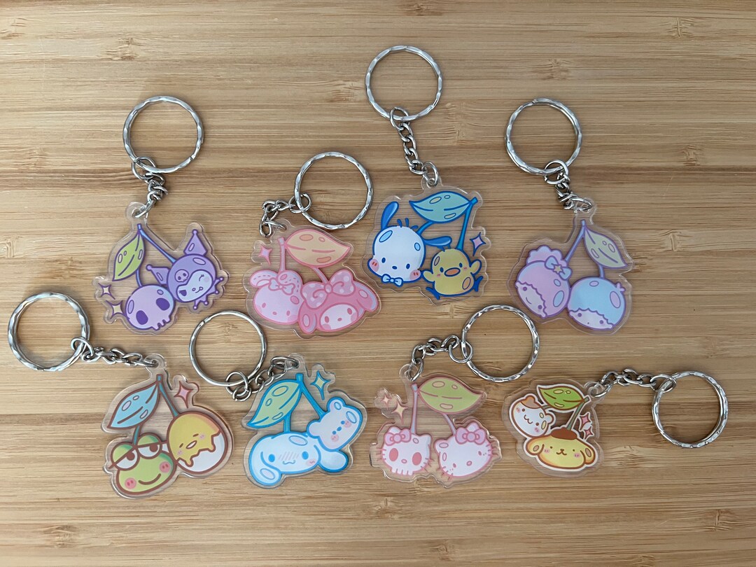 Kawaii Characters Cherry Keychains - Etsy UK