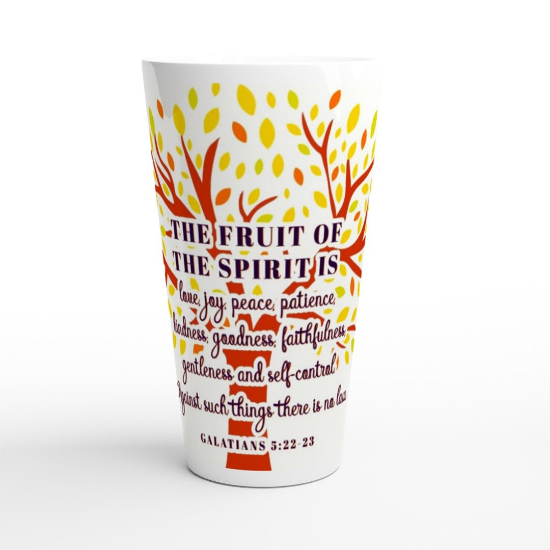 Fruit of the Spirit Latte Mug, Religious Gift, Bible Verse Mug ...