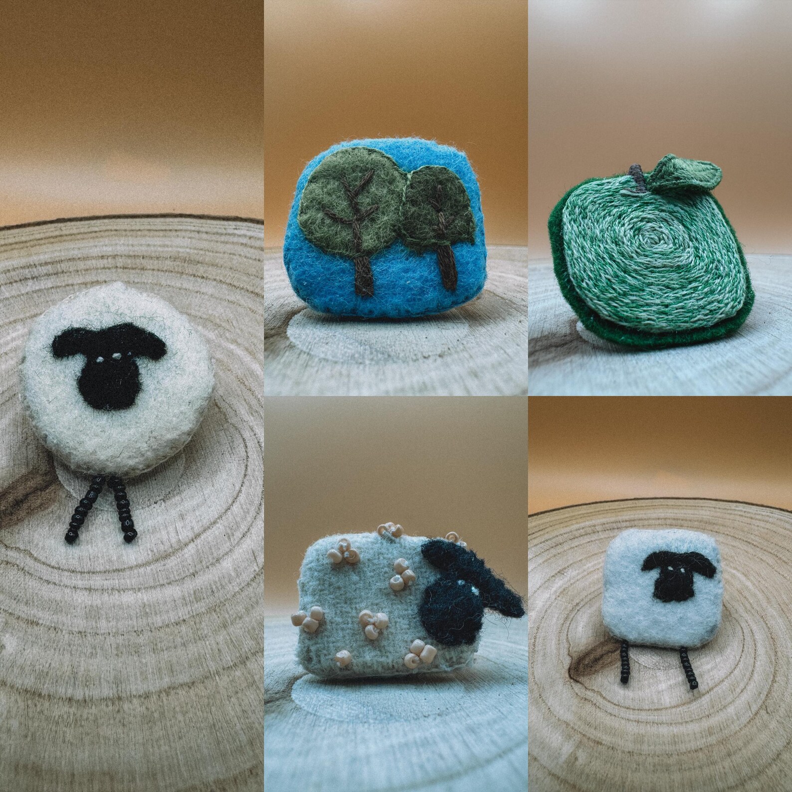 Handmade Wool and Felt Shaped Pin Badges - Etsy