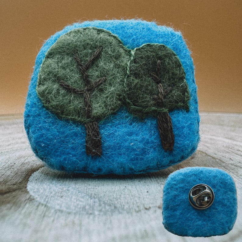 Handmade Wool and Felt Shaped Pin Badges - Etsy
