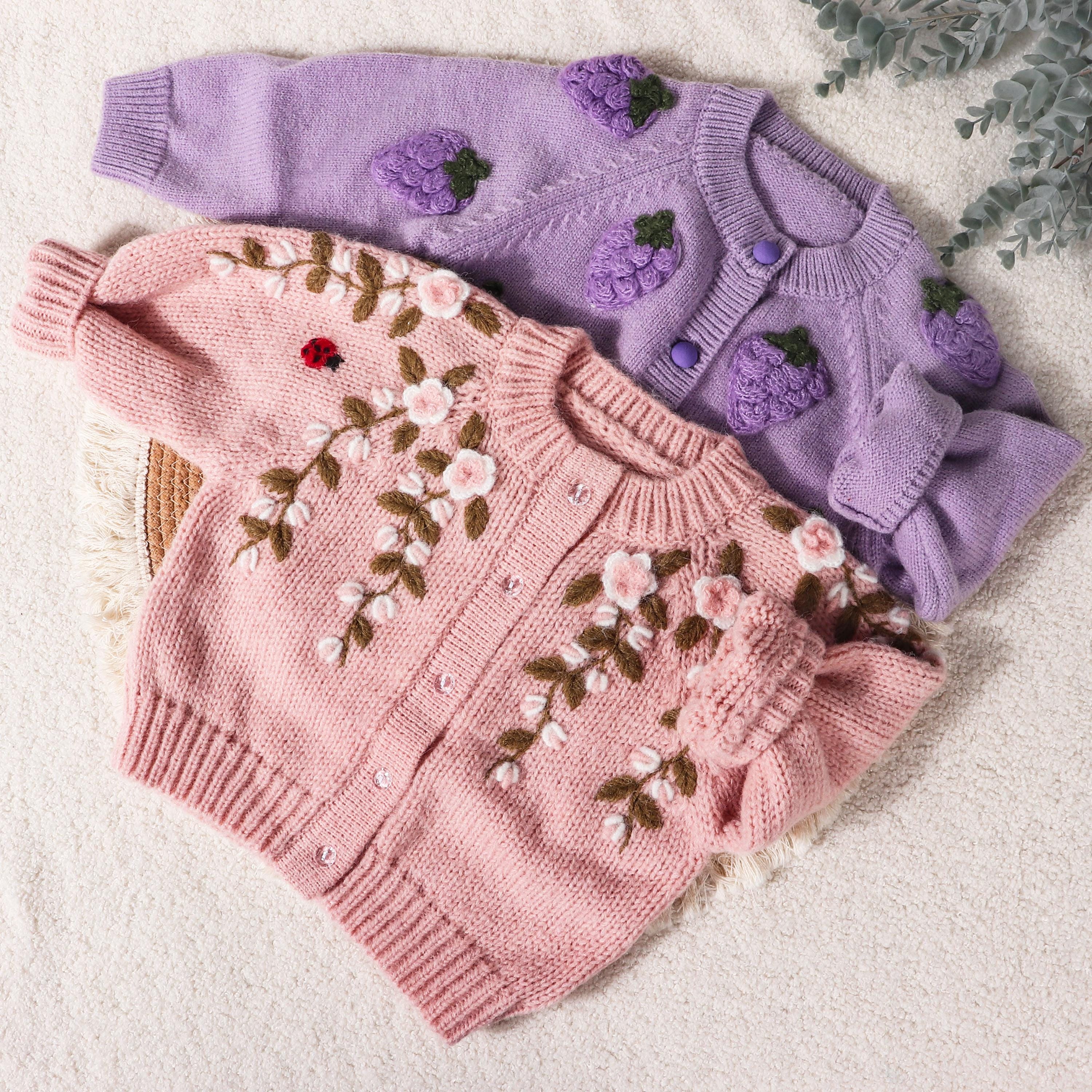 Personalised Handmade Embroidered Girl Cardigans, Girls Name Cardigan ...