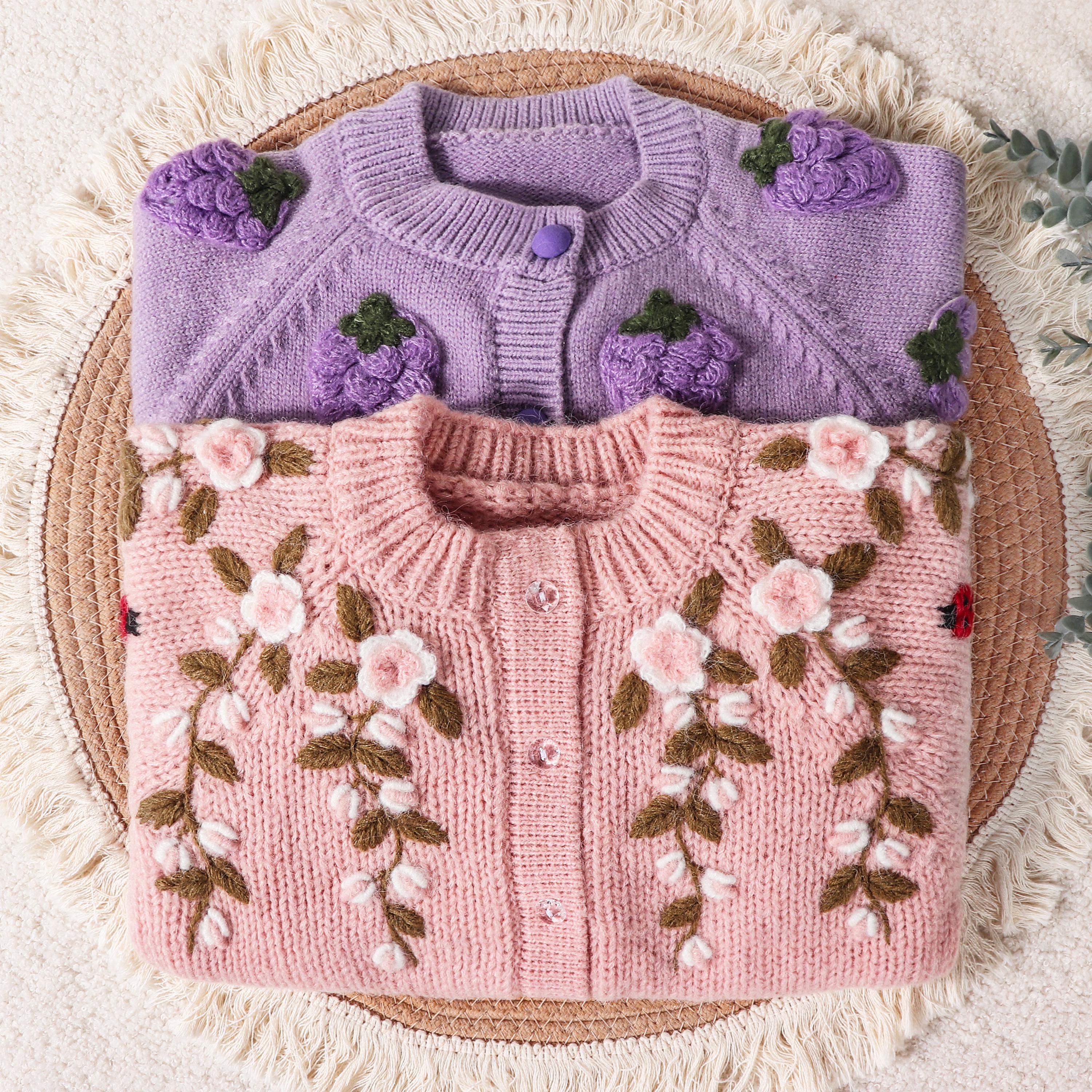 Personalised Handmade Embroidered Girl Cardigans, Girls Name Cardigan ...