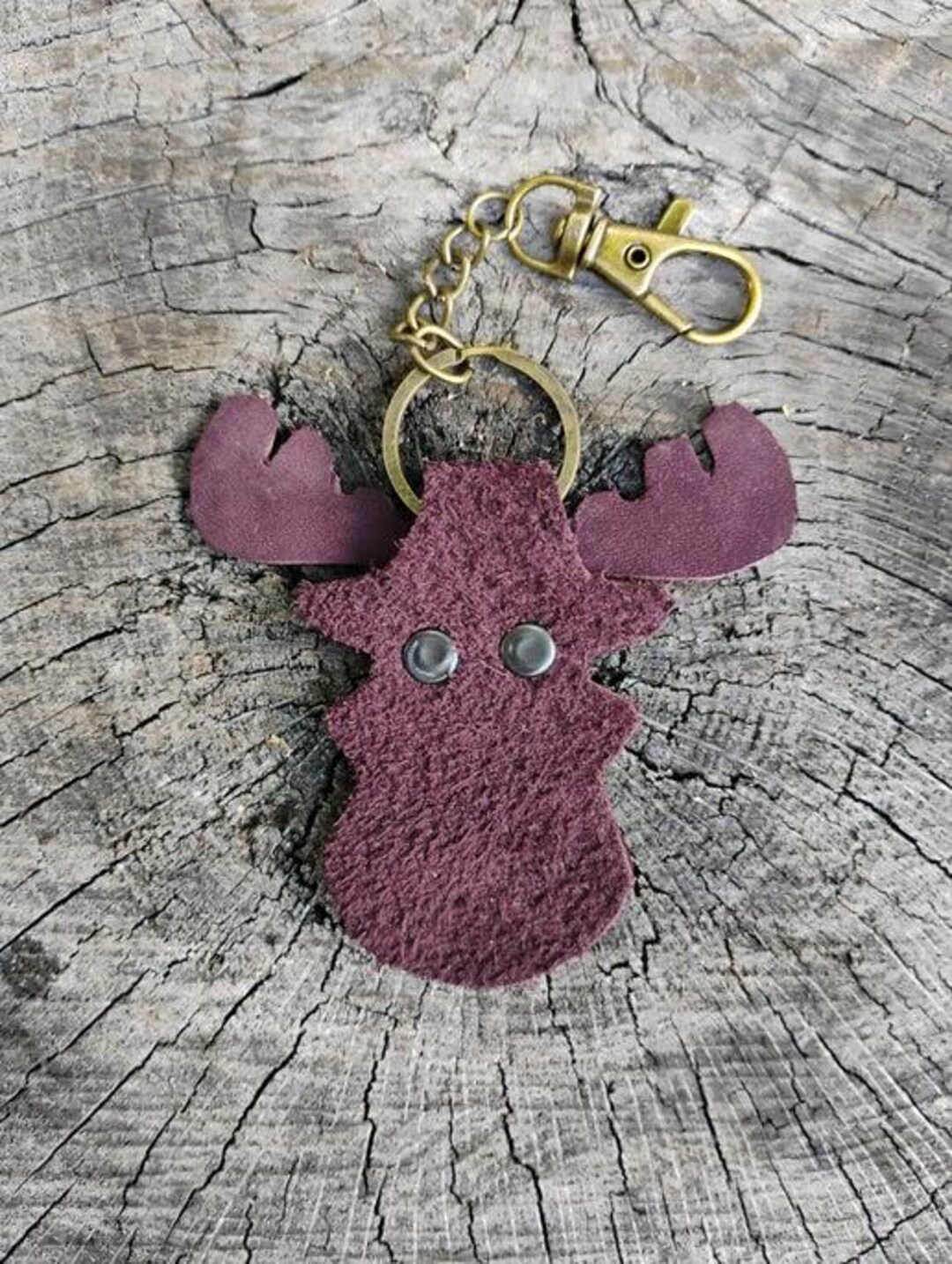 Keychain Leather Moose Head - Etsy