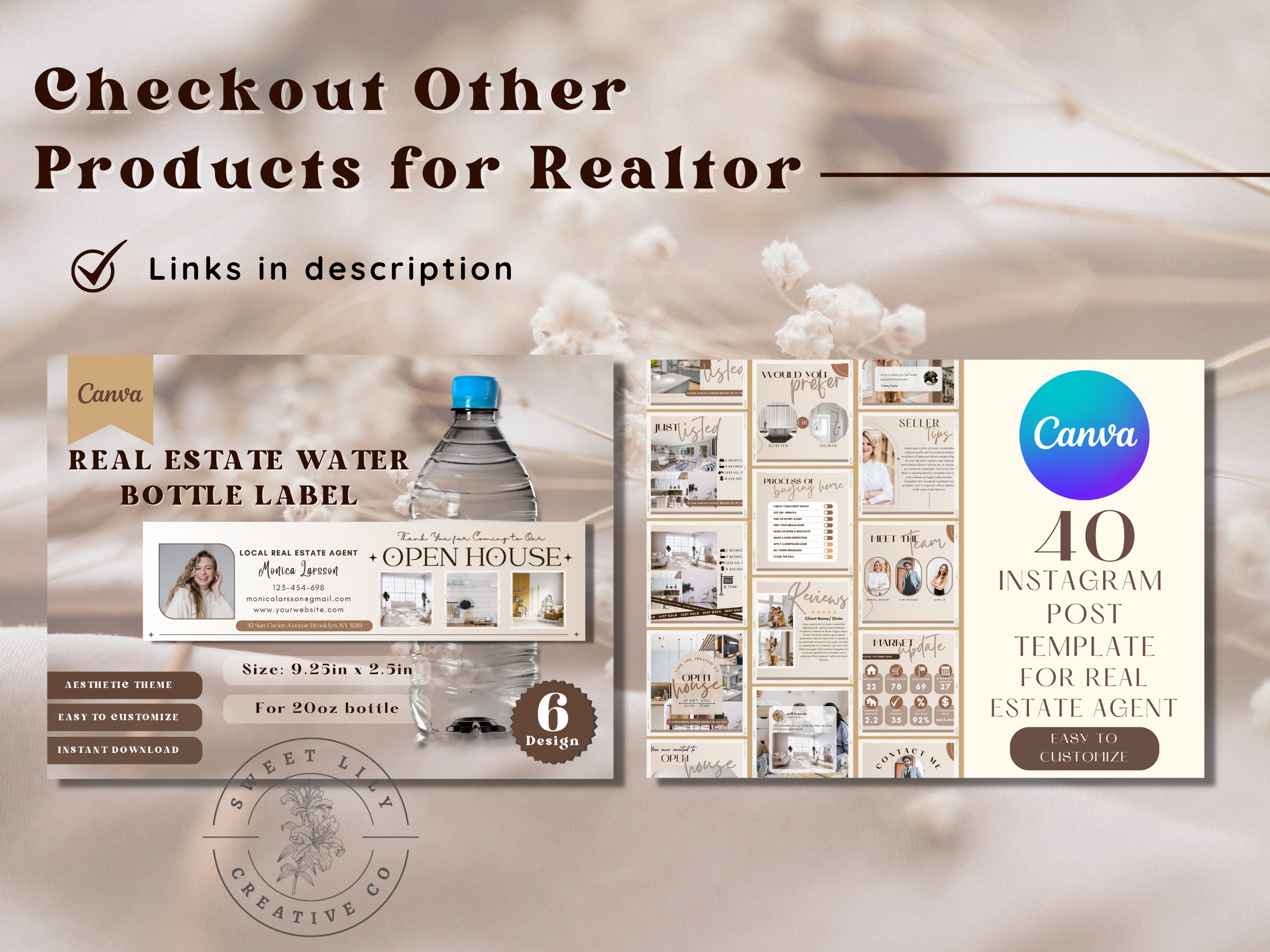 Real Estate Water Bottle Label, Realtor Marketing, Realtor Open House ...