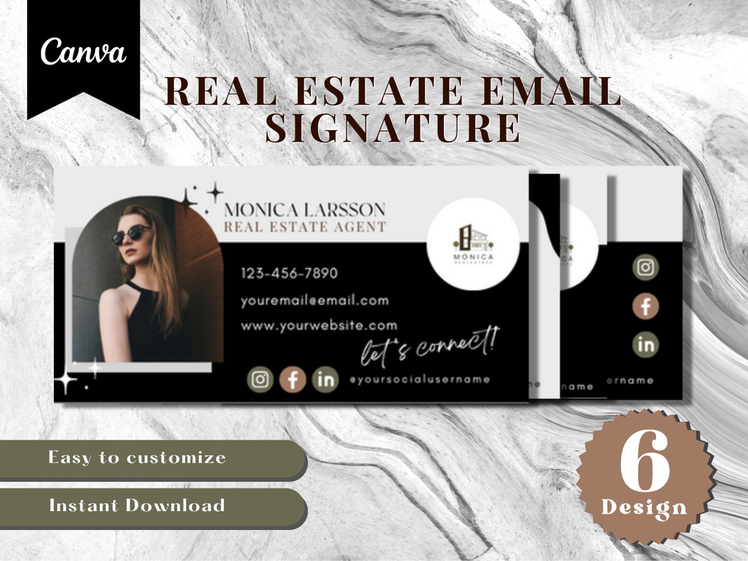 Gmail Email Signature Template Bundle | Real Estate Marketing | Modern ...