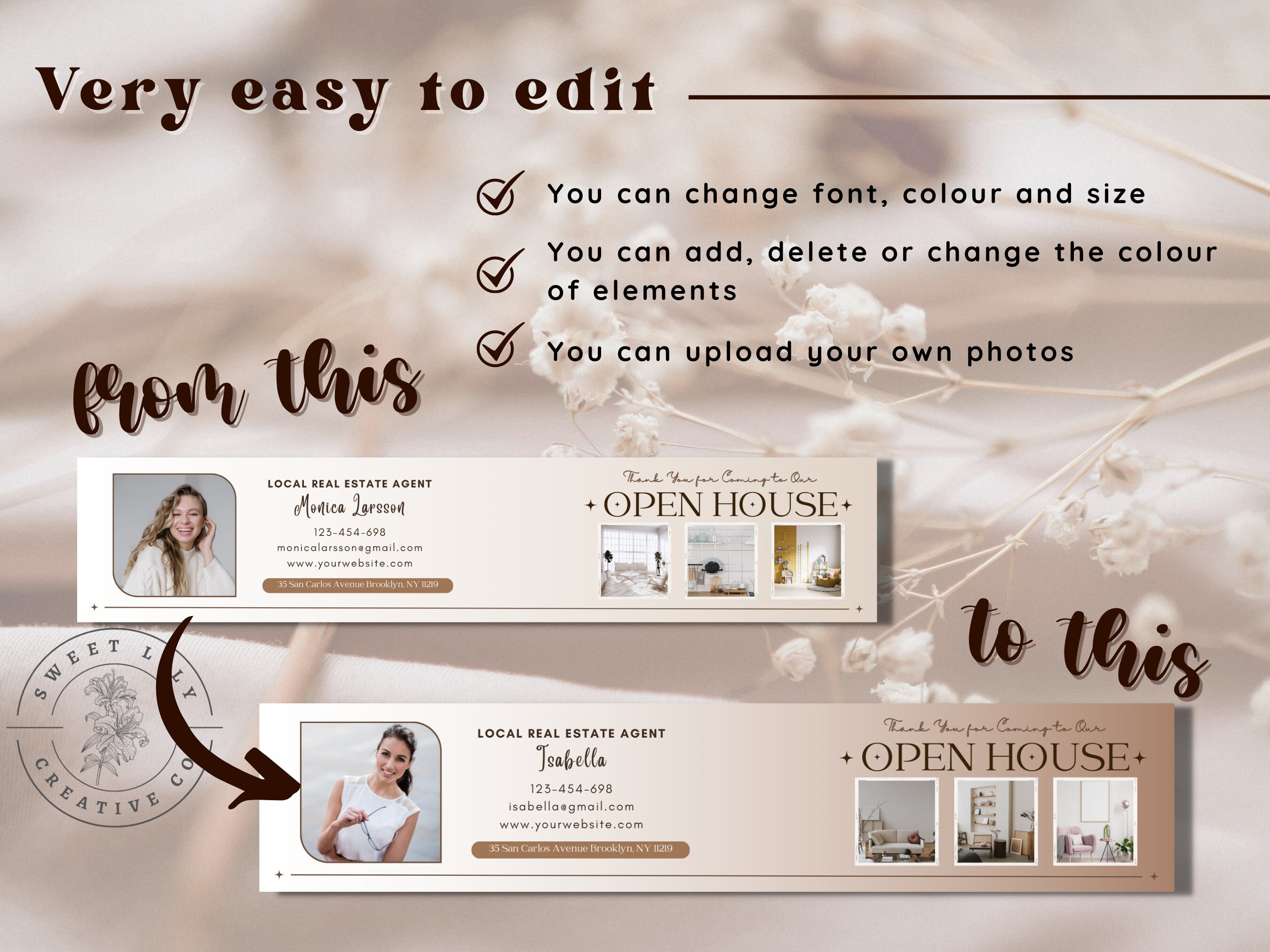 Real Estate Water Bottle Label, Realtor Marketing, Realtor Open House ...