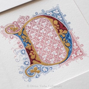 Fleuronnée (filigree) Illuminated Letter. Hand Painted and Hand Gilded ...