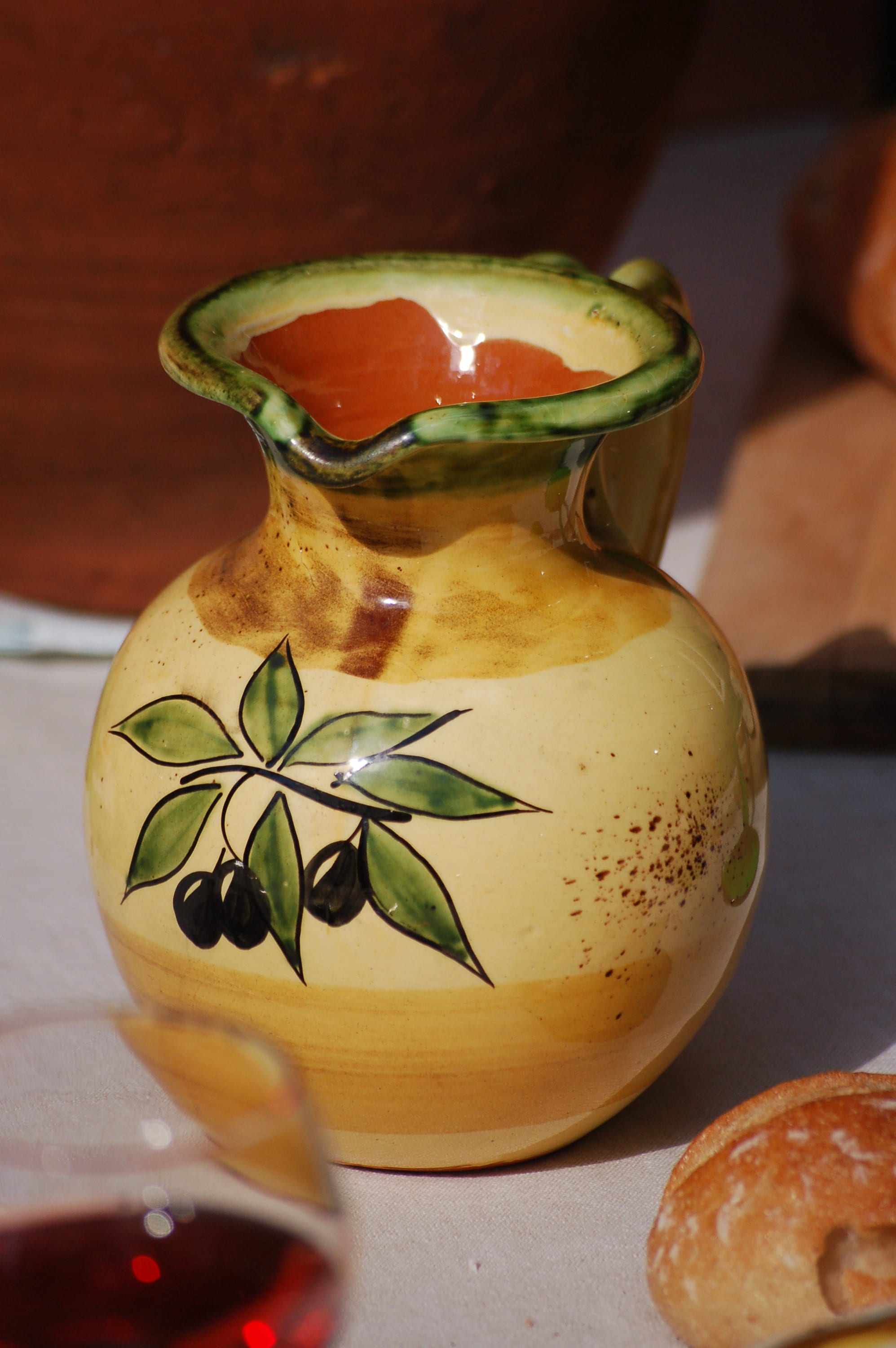 Vintage Provencal Carafe, Hand-painted Ceramic Pitcher From Provence ...