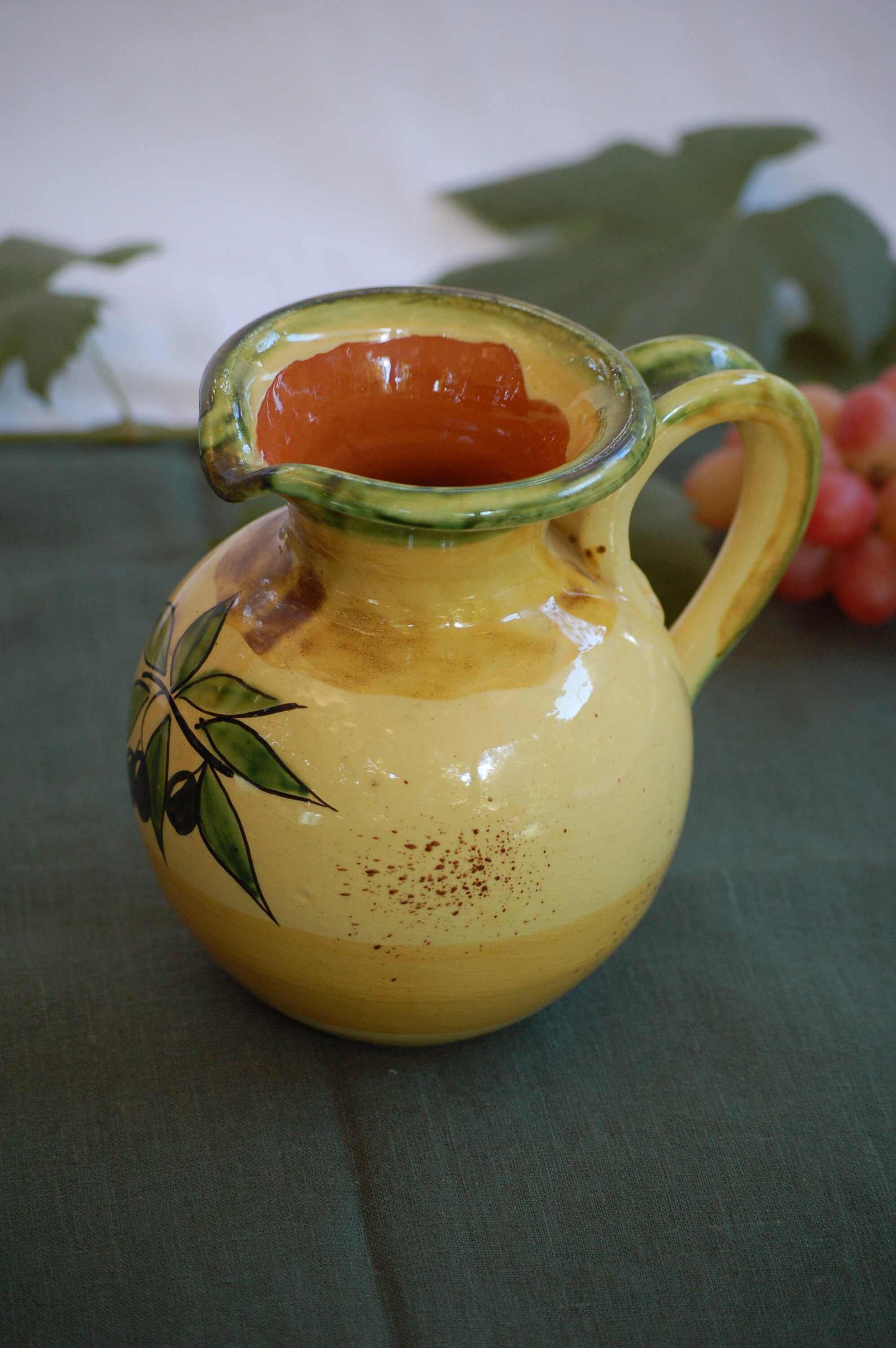 Vintage Provencal Carafe, Hand-painted Ceramic Pitcher From Provence ...